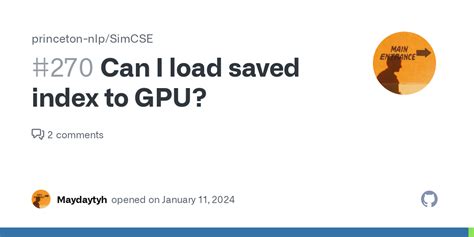 Can I Load Saved Index To GPU Issue Princeton Nlp SimCSE GitHub