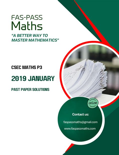Csec Maths Paper 3 2019 January Fas Pas Maths Store