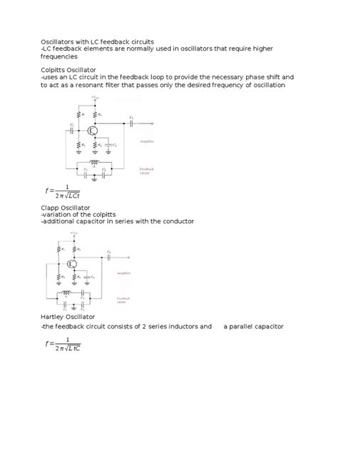Oscillators With Lc Feedback Circuits Pdf