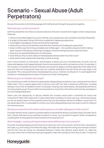 Safeguarding Scenario Training Pack Teaching Resources