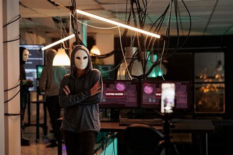 premium photo online hacker filming live ransomware video on