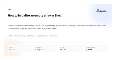 How To Initialize An Empty Array In Shell Labex