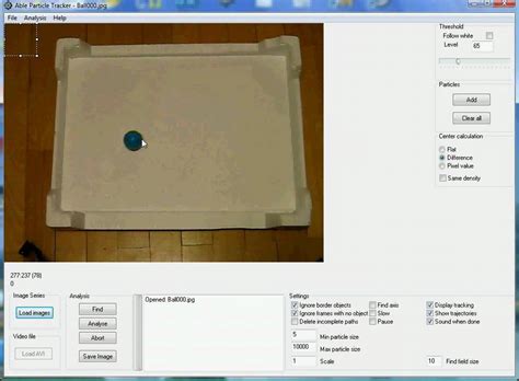 Able Particle Tracker Example 1 Track A Rolling Ball Youtube
