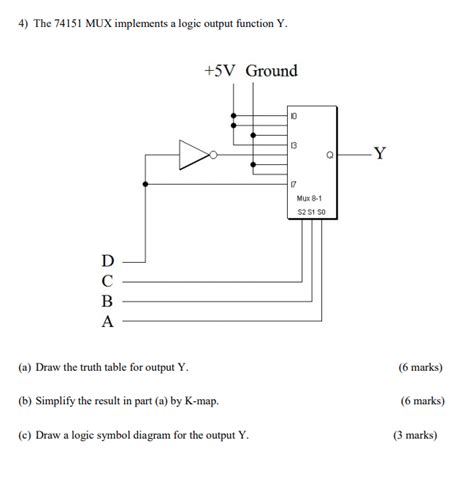 Solved 4 The 74151 Mux Implements A Logic Output Function