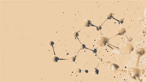 A Hexagonal Molecule With Dots Forming A Zigzag Pattern On A Light Brown Background Premium Ai