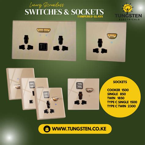 13a Twin Luxury Tempered Glass Gold Socket Universal Port Tungsten