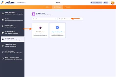 How To Integrate Jotform With VerticalResponse