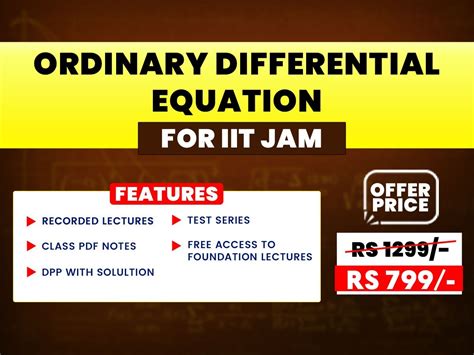 ordinary differential equation for iit jam 2026 mathscare