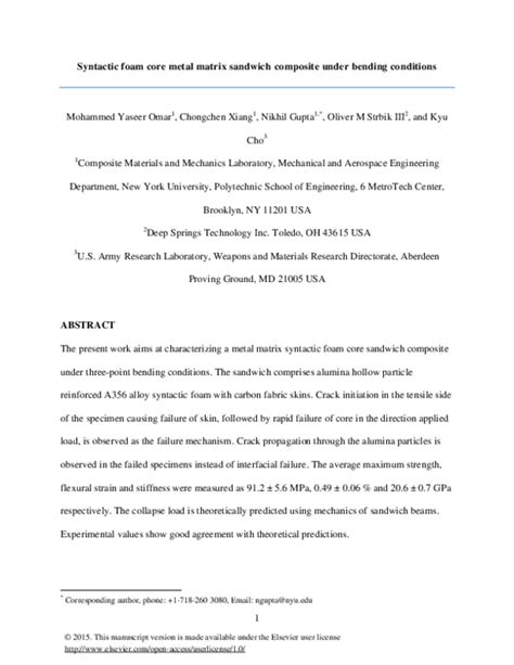Pdf Syntactic Foam Core Metal Matrix Sandwich Composite Compressive Properties And Strain Pdf Syntactic Foam Core Metal Matrix Sandwich Composite Compressive Properties And Strain