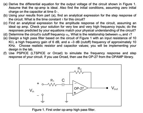 Solved A Derive The Differential Equation For The Output Chegg