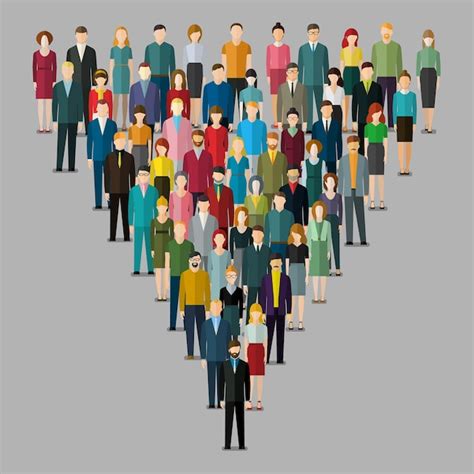 사람들이 평면 디자인 일러스트 레이 션의 큰 그룹 프리미엄 벡터