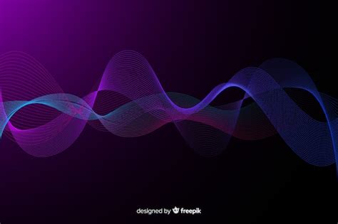Free Vector Glowing Fractal Grid Wave Background