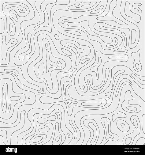 Topographic Contour Lines Map Pattern Black And White Background