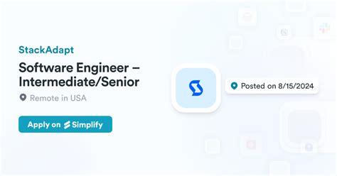 Software Engineer Intermediatesenior Stackadapt Simplify Jobs