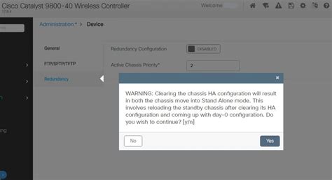 solved disabling redundancy will delete config from service port