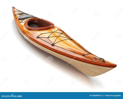 Wooden Kayak On White Background Royalty Free Stock Image