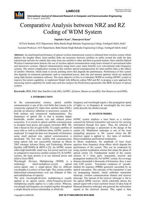 Comparative Analysis Between Nrz And Rz Coding Of Wdm System Docslib