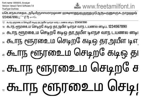 Vanavil Avvaiyar Font Free Download