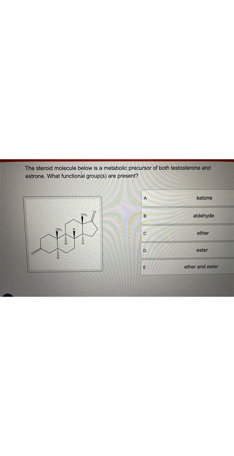 The Steroid Molecule Below Is A Metabolic Precursor Of Both Testosterone And Estrone What