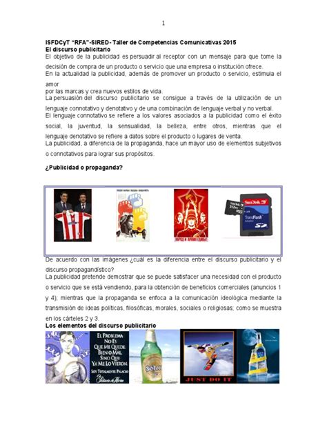 Discurso Publicitario Y Folleto Pdf Relaciones Públicas Propaganda