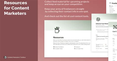Toby Grahams Content Marketer Toolbox Notion Template