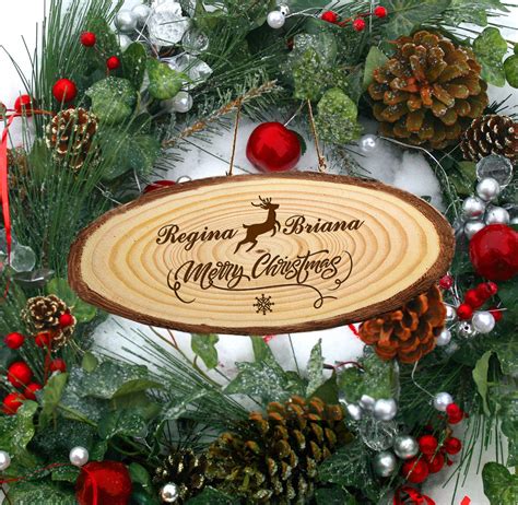 Personalised Log Slice Hanging Door Plaquesinitial Wood Slice