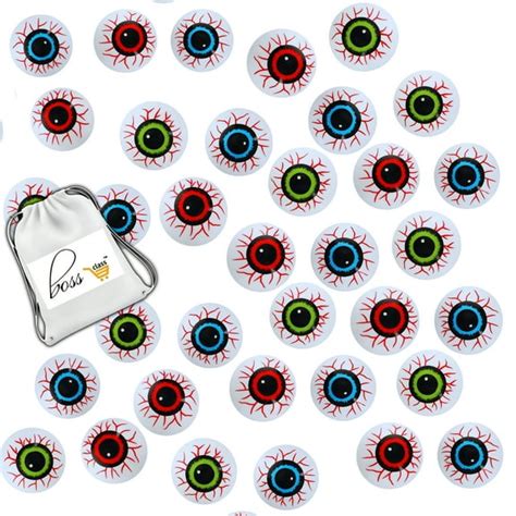 12 Halloween Creepy Plastic Eyeball Decorations 1 In Assorted Blue
