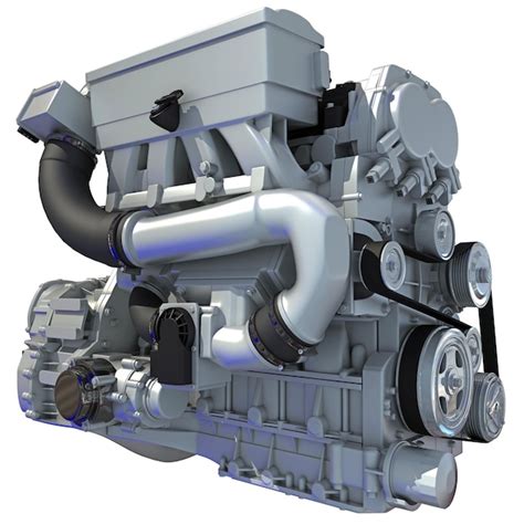Premium Photo Car Engine 3d Rendering On White Background