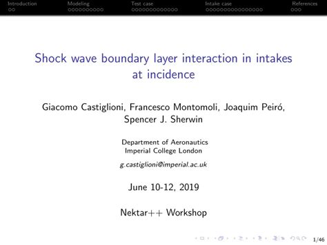 [ppt] Shock Wave Boundary Layer Interaction In Intakes At Incidence Powerpoint Presentation