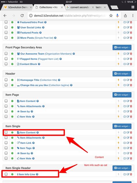 title widget like content widget