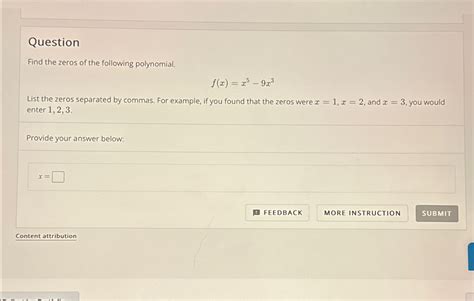Solved QuestionFind The Zeros Of The Following Chegg