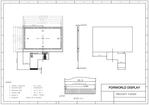 4 3 480 RGB X 272 40pin Color TFT LCD Module