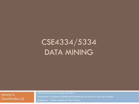 ppt cse4334 5334 data mining powerpoint presentation free download