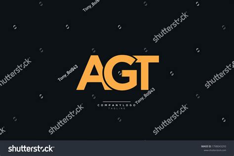 Agt Letter Business Logo Design Alphabet Stok Vektör Telifsiz