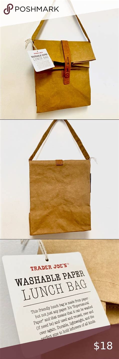Trader Joes Reusable Washable Paper Lunch Bag Washable Paper Paper
