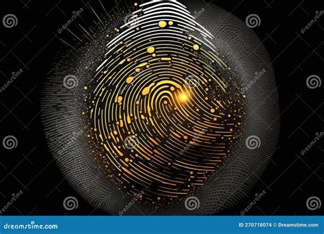 Abstract Fingerprint Illustration As A Symbol Of Private Data And Cybersecurity Generative Ai