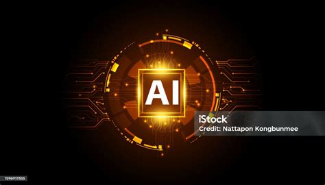 추상 Ai 인공 지능 현대 디지털 개념 회로 기판과 빨간색 배경에 있는 미래 지향적인 아름다운 하이테크 가상현실에 대한 스톡