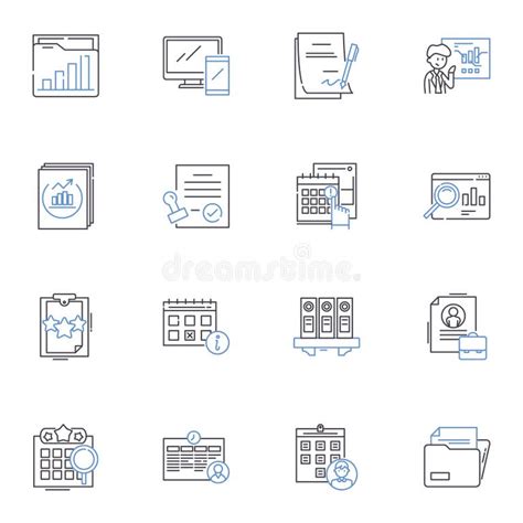 Due Date Line Icons Collection Deadline Expectancy Timeframe Term Arrival Anticipation