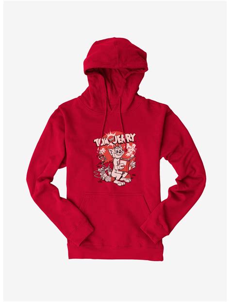 Tom And Jerry Firecracker Prank Hoodie Red Boxlunch