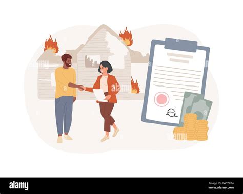 Fire Insurance Isolated Concept Vector Illustration Fire Property