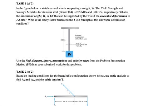 solved task 1 of 2 in the figure below a stainless steel