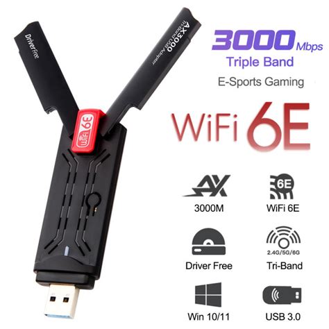 Kebidumei Ax3000 Usb 3 0 Wifi 6e Adapter 3000mbps Network Card Tri Band 2 4g 5g 6g Wifi Receiver