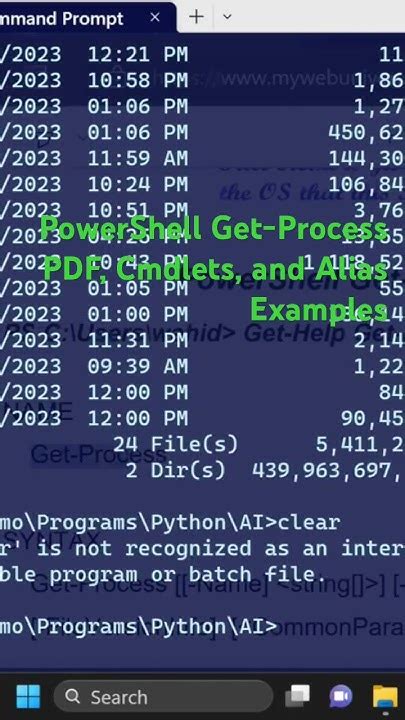 Powershell Get Process Pdf Cmdlets And Alias Examples Youtube