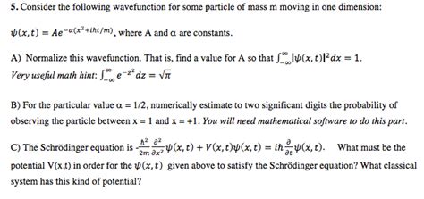 solved consider the following wavefunction for some particle