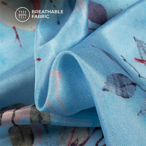 Trendy Leafage Digital Print Crepe Silk Fabric Fabcurate