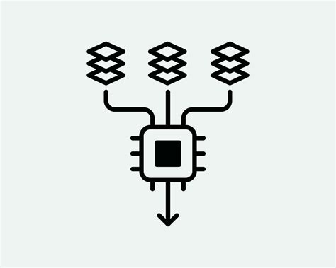 Data Input Line Icon Ai Artificial Intelligence Computer Chip Symbol