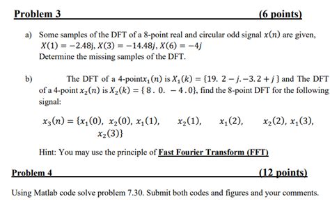 Solved Problem 3 6 Points A Some Samples Of The DFT Of A Chegg Com