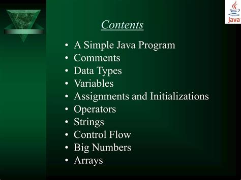 fundamental programming structures in java pptx