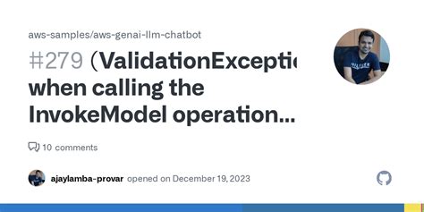 Validationexception When Calling The Invokemodel Operation Malformed