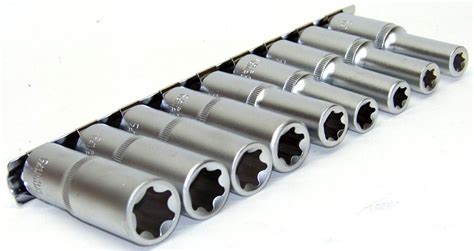 9 Pcs 12 Dr E Female Star Deep Socket Torx E10 E11 E12 E14 E16 E18